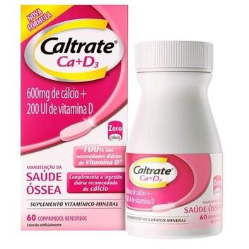 Caltrate Ca + D3 600mg + 200UI C/ 60 Comprimidos Revestidos - Vitaminas ...