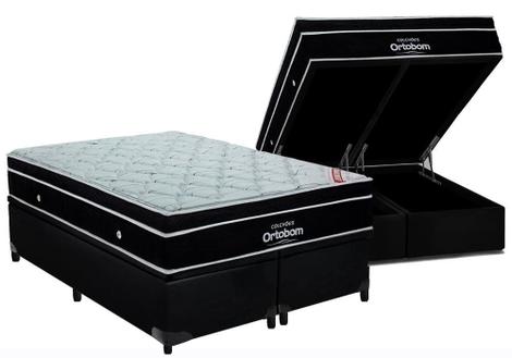 Cama Bau Queen Blindada Com Colchão Molas Ensacadas Elegant Superpocket ...