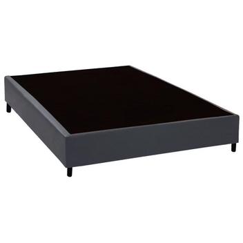 Cama Box Base Casal Sintético Cinza - Real Comfort Estofados - Base ...