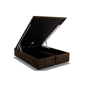 Cama Box Baú Queen Universal Suede Brown (158x198x35) - Ortobom - Cama ...