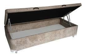 Cama Box baú Solteiro 188x88 Premium pistão á gás - RR Colchões - Cama ...