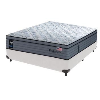 Cama Box Branco e Colchão Casal Passion Posturepedic Pillow Cloud Sealy ...