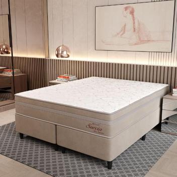 Cama Box Casal (198x198) D26 Molas Ensacadas Creme Suecia Topazio ...