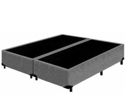 Cama Box Queen Bipartido Suede Cinza, RC - Real Comfort Estofados ...