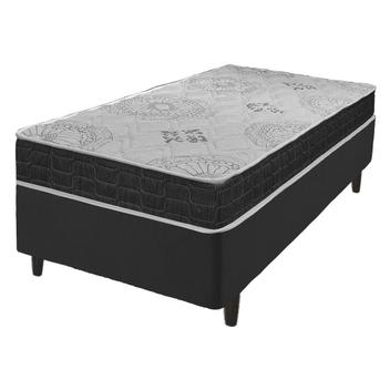 Cama Box Solteiro King Preto + Colchão San Francisco Ortopédico Espuma ...
