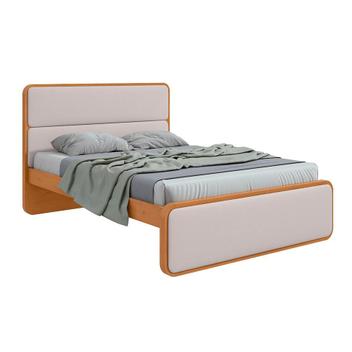 Cama Casal Loop Revestimento Sintético Bege e Amêndoa - Modern - Cama ...