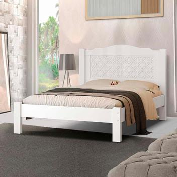 Cama Com Cabeceira Casal 100% MDF Branco Sutton Shop Jm - Cabeceira ...