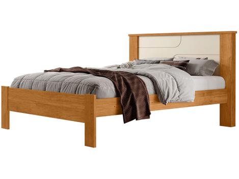 Cama de Casal Conquista Móveis Pérola Cinamomo e Off-White - Cama de Solteiro - Magazine Martymlee
