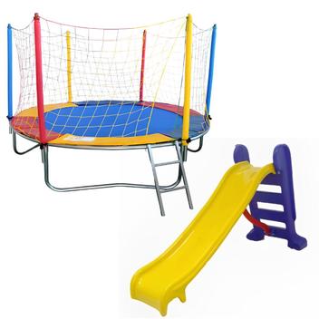 Cama Elástica Pula Pula Trampolim 2,30m Premium + Escorregador Médio ...