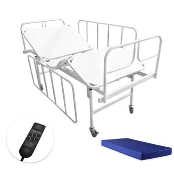 Cama Hospitalar Elétrica Motorizada Fowler Standart com Colchão D28 ...