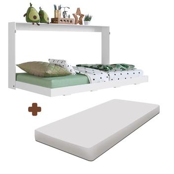 Cama Multifuncional Dobrável De Solteiro Branco Com Colchão Phoenix Art ...