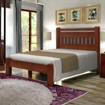 Cama Queen Size de Madeira Maciça Estrado Reforçado Antares Castanho ...