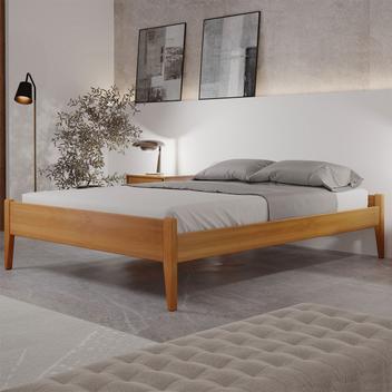 Cama Queen Turca Slim Madeira Maciça Amêndoa/Mel - Josandro - Cama ...