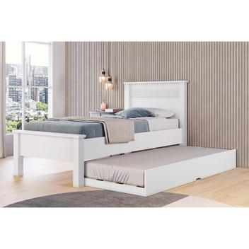 Cama Solteiro Barcelona c/ Auxiliar Branco - Conquista - Cama Auxiliar ...