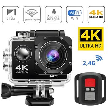 Câmera De Ação À Prova D'água Ultra HD 4K 30fps Com Controle Remoto ...