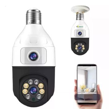 Câmera De Segurança Lâmpada Wifi Com Lente Dupla - Goldenmix - Câmera ...