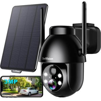 Câmera de segurança SeeVision 2K 3MP alimentada por energia solar PTZ ...