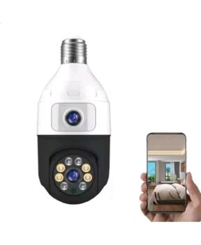 Câmera de Segurança Vigilância Wi-Fi em Formato de Lâmpada com Duas ...