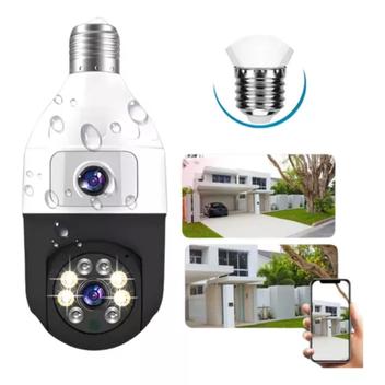 Câmera de Vigilância Wi-Fi em Formato de Lâmpada com Duas Lentes e ...