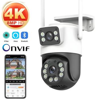 Câmera De Vigilância WiFi 4K 8MP Lente Dupla Zoom 4X AI Human Detect ...