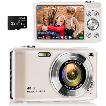 Câmera digital Hiacinto 48MP 4K Compact com tela IPS de 2,88' - Câmera ...