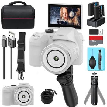 Câmera digital Monitech de 64 MP para fotografia, câmera de vlog 4K ...