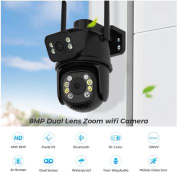 Câmera Dome ICSee - 8 megapixels - Wifi 2.4 Mhz Smart - Besder - Modelo ...