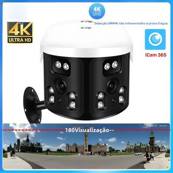 Câmera Externa WiFi 4K 8MP 180 graus Câmera De Vigilância Inteligente ...