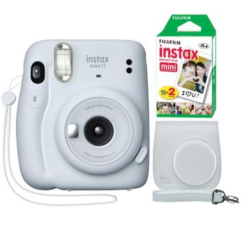 Câmera instantânea Fujifilm Instax Mini 11 Ice White com estojo e filme ...