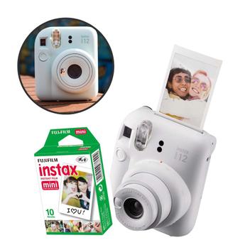 Câmera Instantânea Instax Mini 12 Branca com Filme de 10 poses ...