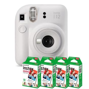 Câmera Instantânea Instax Mini 12 BRANCO + Filme 40 Fotos Fujifilm ...