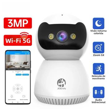 Câmera IP PTZ De 3MP 5G WiFi Color Night AI Tracking Indoor Home Baby ...