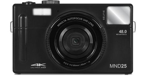 Câmera Minolta Mnd25 de 48 MP com foco automático 4k Ultra Black ...