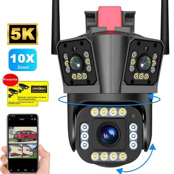 Câmera Wi-Fi Externa 5K 12MP com Zoom Ótico 10x, PTZ e Rastreamento ...
