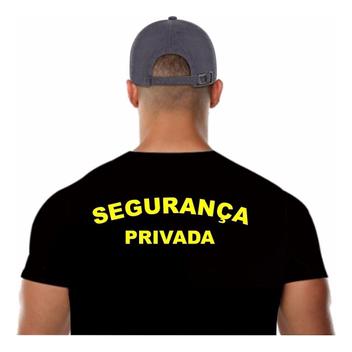 Camisa 100% Algodão Preta Com Estampa: Segurança Privada Top - Hs ...