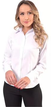 Camisa Camisete Social Feminina Manga Longa - FUSION MODAS - Camisete ...