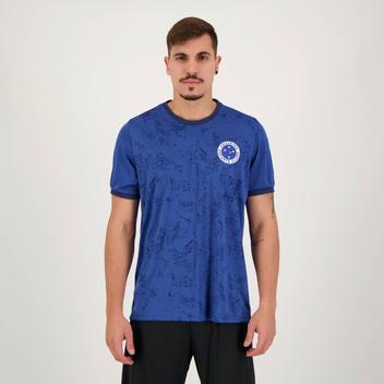 Camisa Cruzeiro Building Azul - Braziline - Camisa de Time - Magazine Luiza