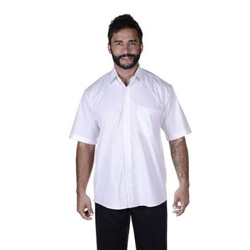 Camisa Masculina Social Tecido de Microfibra Branca Manga Curta - Blink ...