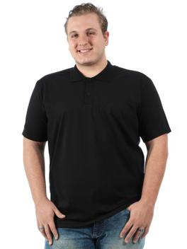 Camisa Polo Plus Size Masculina Anistia Lisa Básica Preta - Camisa Polo ...