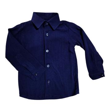 Camisa social infantil manga longa azul marinho em viscose - MANULELE ...
