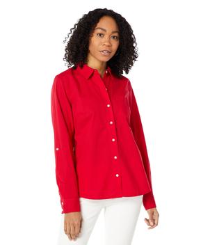 Camisa Tommy Hilfiger Roll Tab Scarlet - Feminina - Tamanho XS ...