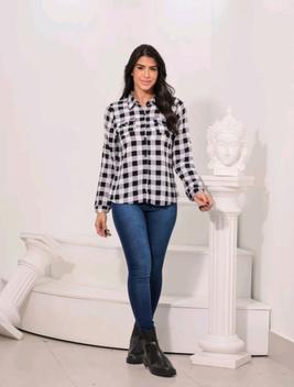 Camisa Xadrez Blusa Feminina Viscose - amora mora - Camisa Feminina ...