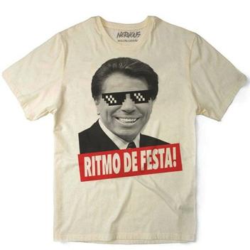 Camiseta Algodao Silvio Santos Ritmo de Festa Memes Engraçada Divertida ...