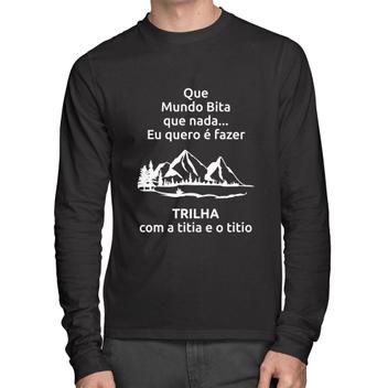 Camiseta Algodão Trilha com a titia e o titio Trekking Manga Longa ...