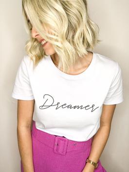 Camiseta Branca Estampada Feminina - LIZEE - Camiseta Feminina ...