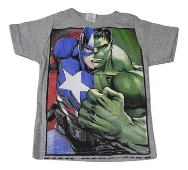 Camiseta Capitão América E Hulk Marvel Vingadores Blusa Infantil Maj318 ...