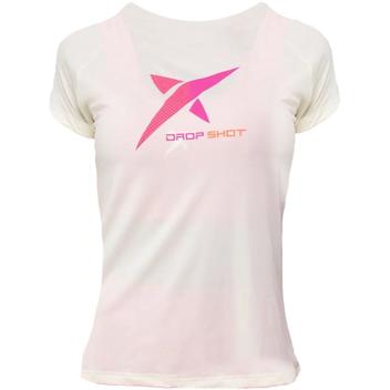 Camiseta Drop Shot Game 2.0 Off White e Rosa Feminina - Camiseta ...