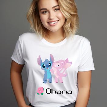 Camiseta Estampada Stitch Ohana Familia Moda - ELSA NAVES - Outros Moda ...