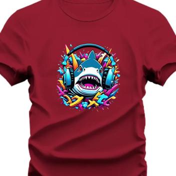 Camiseta Estampada Tubarao Com fone Style - Hs - Outros Moda - Magazine ...