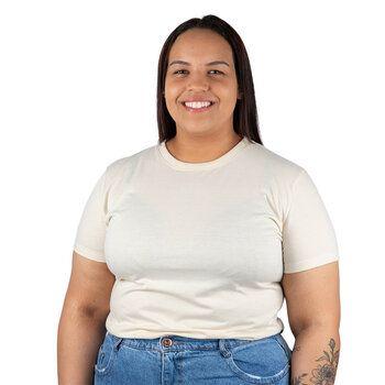 Camiseta feminina plus size lisa off white - USMARK - Camiseta Plus ...